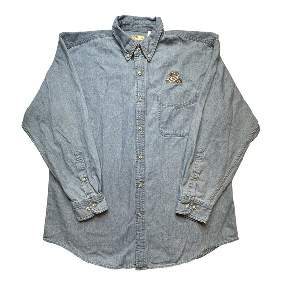Miller High Life | Shirts | Vintage Edwards Miller Beer Denim Shirt ...